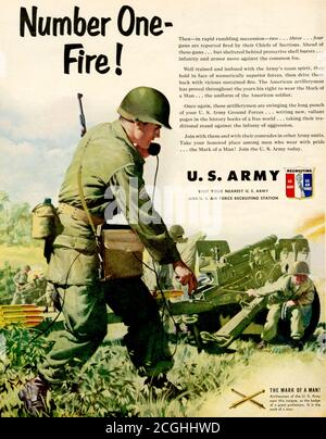 1950s USA US Army Magazine Advert Stock Photo - Alamy