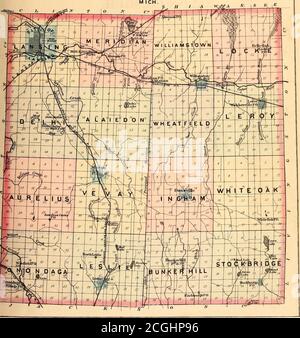 Map of Ingham in Michigan Stock Photo - Alamy