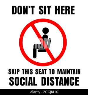 Please do not sit here social distance vector logo and poster Stock ...