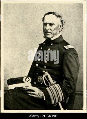 In contrast to his Civil War uniform, a Union Marine officer reenactor ...