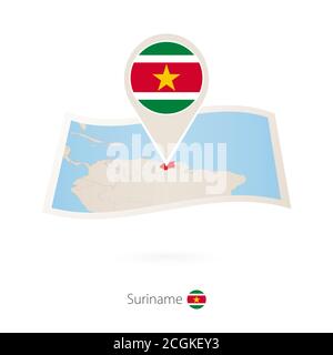 Suriname map, folded paper with Suriname map. Vector illustration Stock Vector Image & Art - Alamy