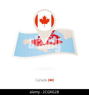 Canada map, folded paper with Canada map. Vector illustration Stock ...