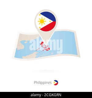 Philippines map with pin of country capital. Two types of Philippines ...