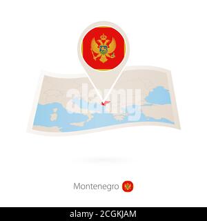 Montenegro map, folded paper with Montenegro map. Vector illustration Stock Vector Image & Art ...