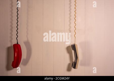 Analog telephone handsets. Telecommunication concept Stock Photo - Alamy
