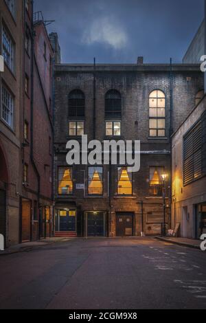 Landscape view of the streets of Soho in Manhattan, New York, with huge ...