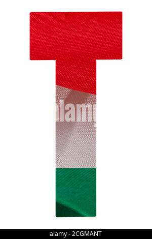 Letters of the alphabet filled with the colors of the Italian flag ...