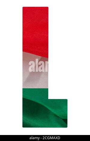 Letters of the alphabet filled with the colors of the Italian flag ...