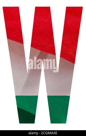 Letters of the alphabet filled with the colors of the Italian flag ...