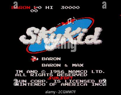 Sky Kid - Nintendo Entertainment System - NES Videogame - Editorial use ...