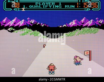 Slalom - Nintendo Entertainment System - NES Videogame - Editorial use ...