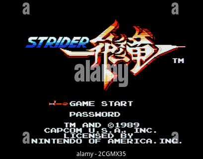 Strider - Nintendo Entertainment System - NES Videogame - Editorial use ...