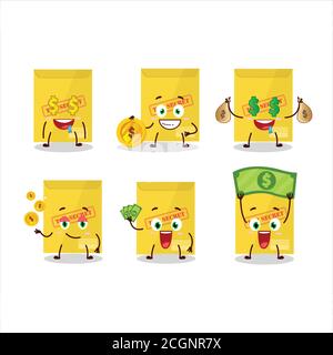 Bring coin document cartoon mascot on white background Stock Vector ...