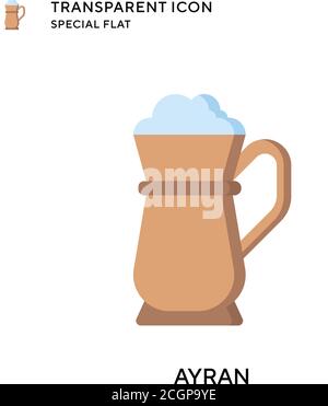 Turkish Ayran icon isolated on Yellow Background. Fast Food Concept ...