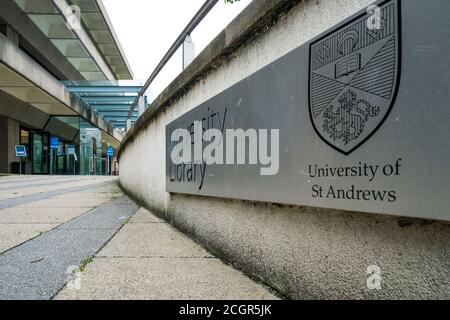 Exterior of University Library at St Andrews University in St Andrews ...