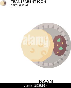 Indian flatbread Naan. Asian food illustration isolated on white in ...