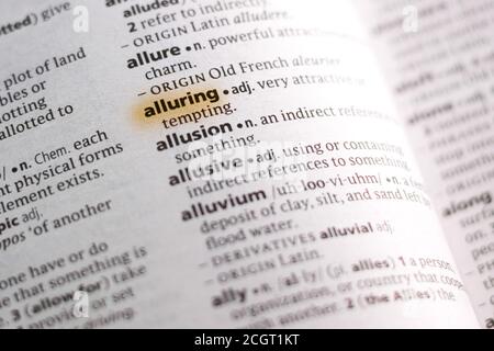 alluring word in a dictionary. alluring concept Stock Photo - Alamy