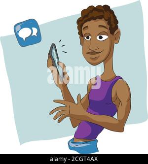 Young men surrounded by his gadgets. Man using many electronic gadgets ...