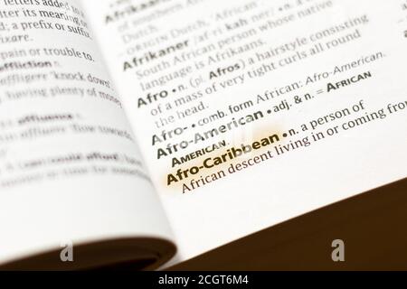 Word or phrase Caribbean in a dictionary Stock Photo - Alamy
