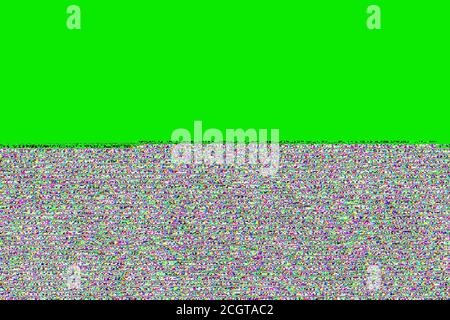 Scrolling of the retro bars of the old television on green screen ...
