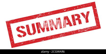 SUMMARY red grungy rectangle stamp sign Stock Photo - Alamy