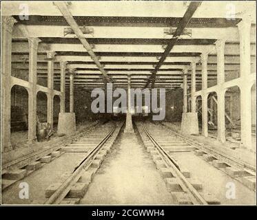 Railway tracks, showing the third rail system as used in the south of ...