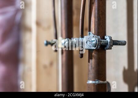 electrical grounding and jumper cable on copper piping Stock Photo - Alamy