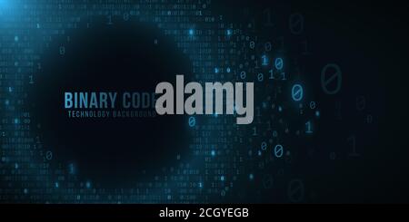 Sci-fi Background. Binary computer code. Green digital numbers. Matrix ...