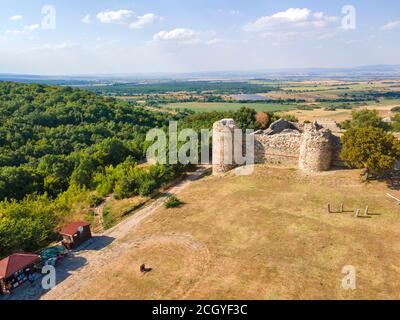 Aerial view of ruins of ancient Mezek Fortress, Haskovo Region ...