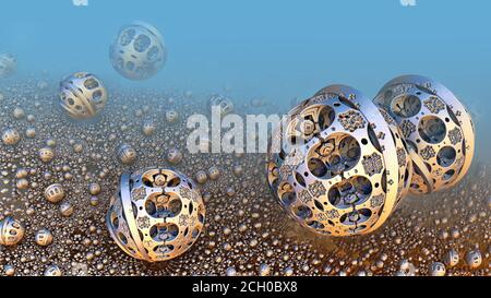 Abstract background 3D, fantastic metallic structures Stock Photo - Alamy