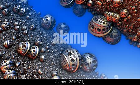 Abstract background 3D, fantastic metallic structures Stock Photo - Alamy