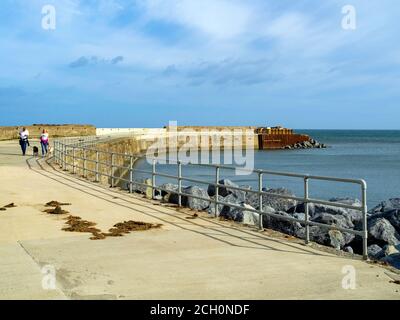 The harbour wall at Skinningrove remains of the jetty formerly used by ...