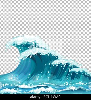 Sea giant waves transparent background illustration Stock Vector Image ...