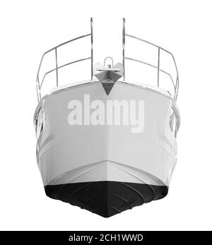 Front view of motor boat. Isolated over white background Stock Photo ...