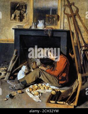 'Studio Interior' by Octave Tassaert is a 19th-century painting ...