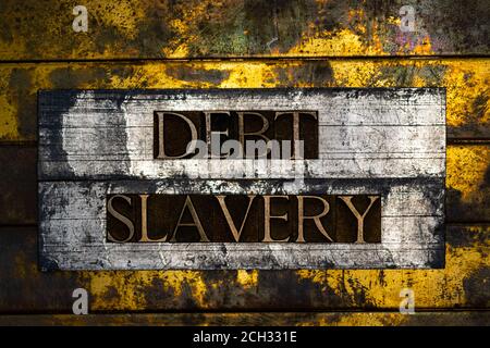 Red Flag text formed with real authentic typeset letters on vintage ...