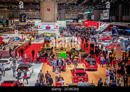 Visitors and cars overview of the 89th Geneva International Motor Show ...