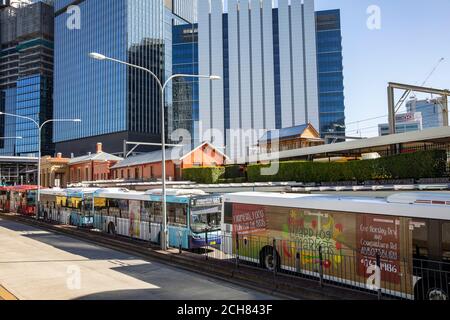 Sydney buses and bus interchange station in Parramatta city centre ...