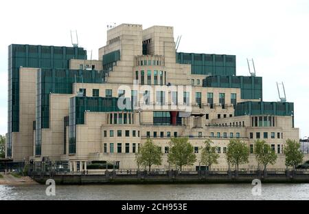 A Rainbow flag flies on the headquarters of MI6 headquarters to mark ...