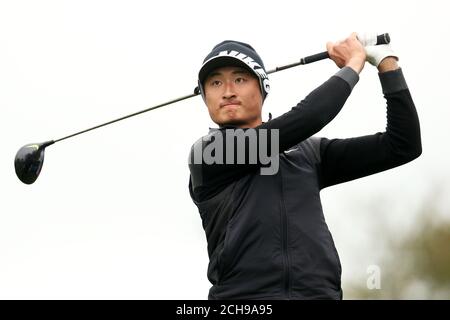 China's Li Haotong tees off the 6th on day one of The 153rd Open ...