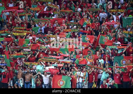 Portugal fans in the stands during the UEFA Euro 2024 Group F match at ...