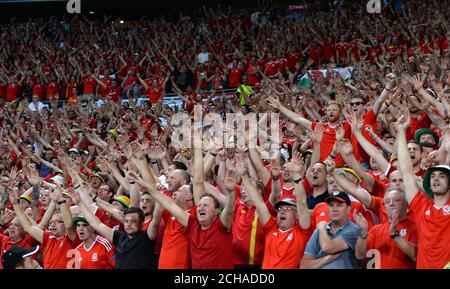 Wales supporters at the UEFA Euro 2016 semi final , Portugal v Wales ...