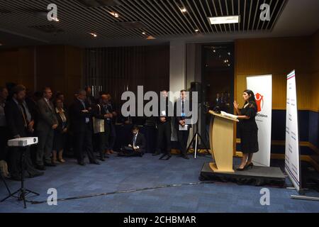 MP Priti Patel speaks at the Save The Children evening reception at the ...