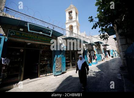 Cityscape of Bethlehem, West Bank, Palestinian autonomy area, historic ...
