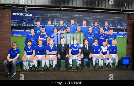 An Everton mural outside the ground before the Premier League match at ...