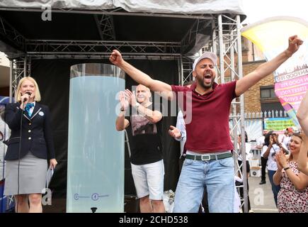 I (left to right) Adjudicator Sofia Greenacre, Sultan Rashid and ...