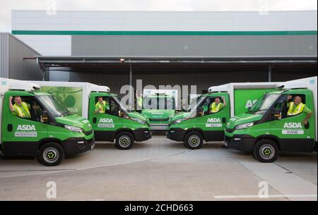 EDITORIAL USE ONLY A fleet of eleven Asda delivery lorries have been ...
