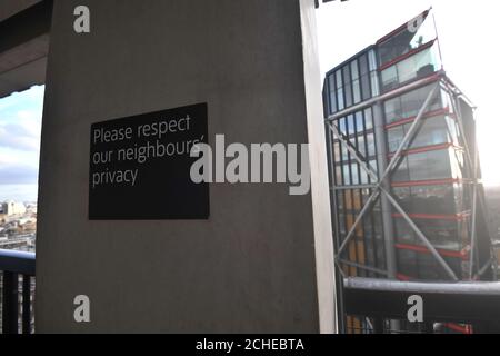 respect the neighbours sign Stock Photo - Alamy