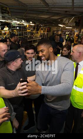 Anthony Joshua visits staff, who are building the next generation Range ...
