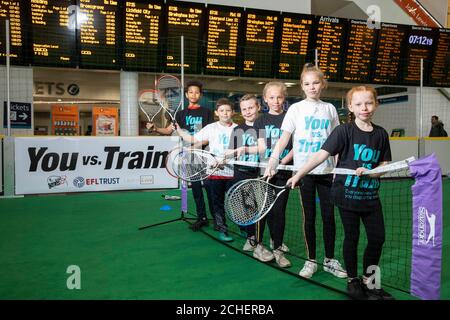 EDITORIAL USE ONLY (left to right) Seb Williams-Barrow, aged 9, Rei ...
